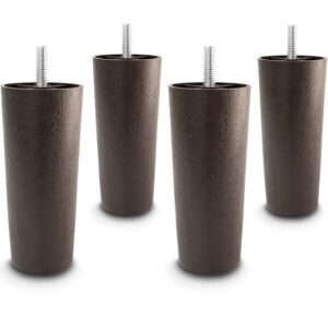 5" universal dark brown plastic furniture legs sofa/couch/chair 5/16" - set of 4