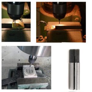 Chiloskit 6 Pics 1/4" to 1/8" Collet Chuck Driver Adapter 1/8" CNC Engraving Bit Router Converter for Engraving Lathe CNC Router Cutter Milling Bit