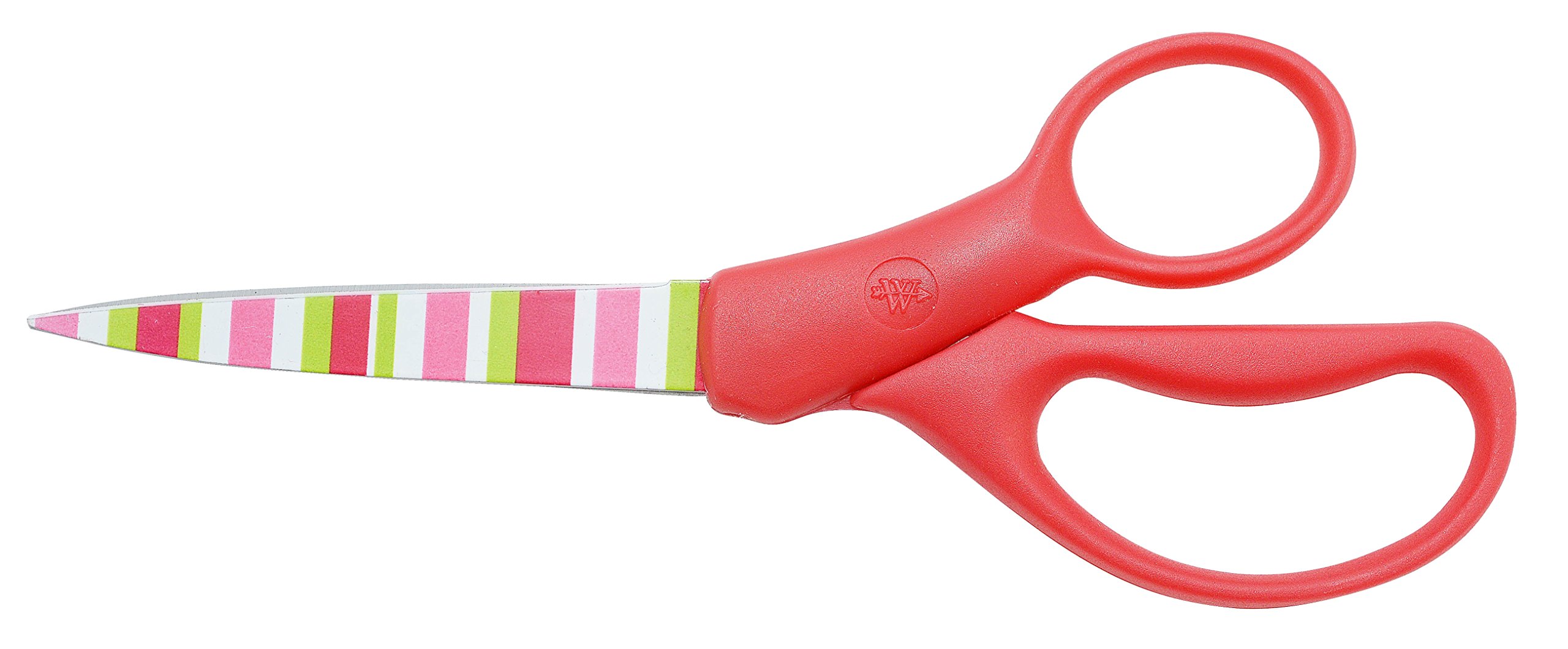 Westcott 8 Inch Straight Holidazed Scissors - Red Handle, Stripes