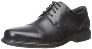 rockport mens charles road cap toe oxfords shoes, black, 11 us