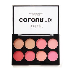 technic colour fix pressed powder blush palette - 8 blendable matte shades for a long lasting, professional finish