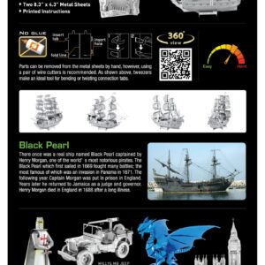 Fascinations Metal Earth Premium Series Black Pearl 3D Metal Model Kit