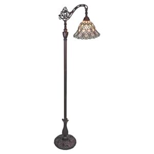 amora tiffany floor lamp torchiere - arched style peacock floor lamp - 62” tall peacock floor stained glass lamp - tiffany floor lamps for living room