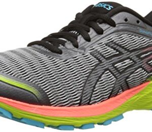 ASICS Women's Dynaflyte Running Shoe, Mid Grey/Flash Coral/Safety Yellow, 7.5 M US