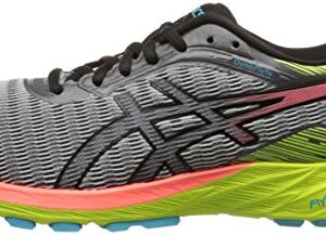 ASICS Women's Dynaflyte Running Shoe, Mid Grey/Flash Coral/Safety Yellow, 7.5 M US