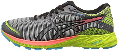 ASICS Women's Dynaflyte Running Shoe, Mid Grey/Flash Coral/Safety Yellow, 7.5 M US