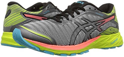 ASICS Women's Dynaflyte Running Shoe, Mid Grey/Flash Coral/Safety Yellow, 7.5 M US