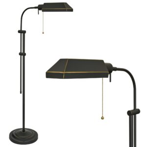 kira home prescott 58" modern industrial adjustable standing pharmacy floor lamp, dark bronze finish, includes 6w led bulb (60w eq.) energy efficient, eco-friendly, pivot head for hobby/precise task