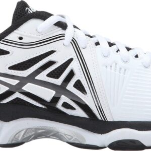 ASICS Women's Gel-Netburner Ballistic Volleyball Shoe, White/Black/Silver, 6.5 M US