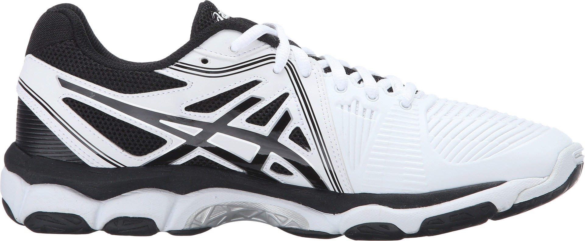 ASICS Women's Gel-Netburner Ballistic Volleyball Shoe, White/Black/Silver, 6.5 M US