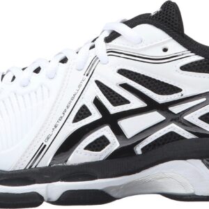 ASICS Women's Gel-Netburner Ballistic Volleyball Shoe, White/Black/Silver, 6.5 M US