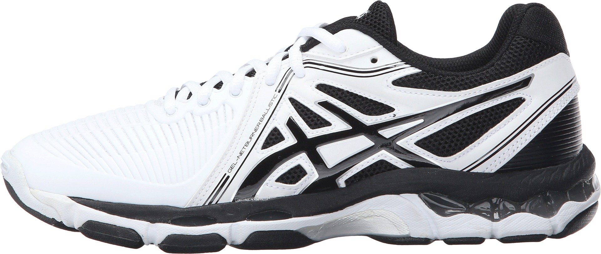 ASICS Women's Gel-Netburner Ballistic Volleyball Shoe, White/Black/Silver, 6.5 M US