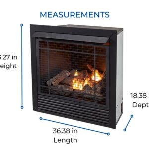 Duluth Forge Dual Fuel Ventless Gas Fireplace Insert, Remote Control, 9 Fire Logs, Use with Natural Gas or Liquid Propane, 32000 BTU, Heats up to 1500 Sq. Ft., Black