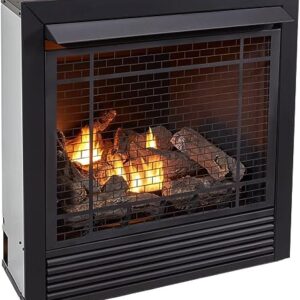 Duluth Forge Dual Fuel Ventless Gas Fireplace Insert, Remote Control, 9 Fire Logs, Use with Natural Gas or Liquid Propane, 32000 BTU, Heats up to 1500 Sq. Ft., Black