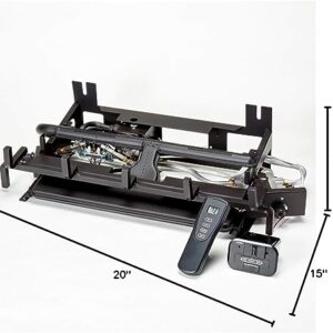 Duluth Forge DLS-24R-2 Dual Fuel Ventless Fireplace Logs Set with Remote Control, Use with Natural Gas or Liquid Propane, 33000 BTU, Stacked Red Oak, 24 Inches