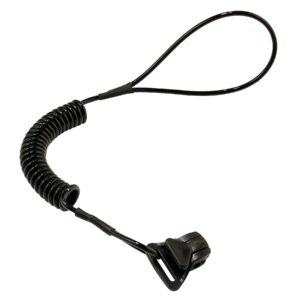 Ergodyne Coiled Lanyard with Clamp End, No Snag Design, Easily Attaches to Hard Hat, Tools, or Small Valuables, Weight Capacity 2lbs, Ergodyne Squids 3158, Black