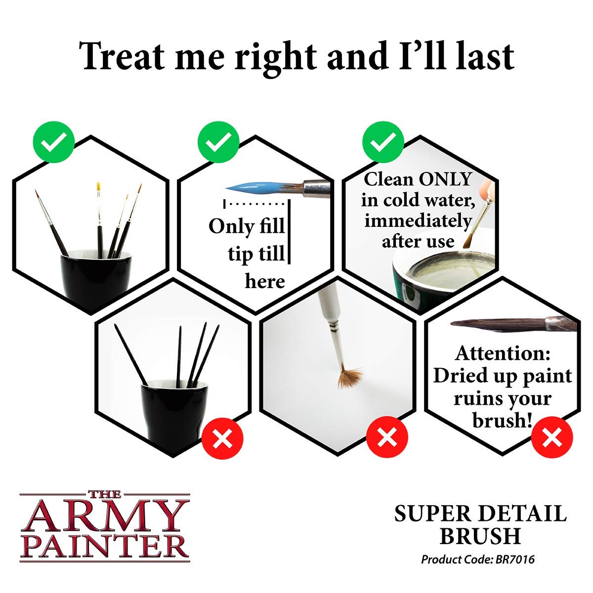 The Army Painter Hobby: Super Detail - Fine Detail Paint Brush with Synthetic Taklon Hair- Small Paint Brush, Model Paint Brush for Miniature Paint Sets & Fine Tip Paint Brushes for Miniature Painting