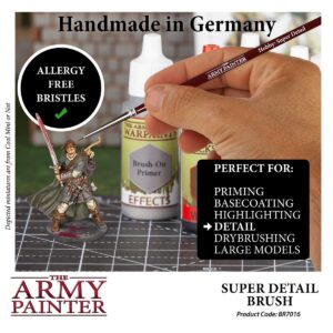 The Army Painter Hobby: Super Detail - Fine Detail Paint Brush with Synthetic Taklon Hair- Small Paint Brush, Model Paint Brush for Miniature Paint Sets & Fine Tip Paint Brushes for Miniature Painting