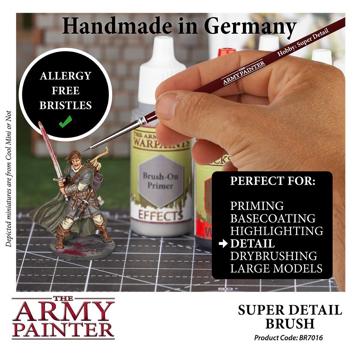 The Army Painter Hobby: Super Detail - Fine Detail Paint Brush with Synthetic Taklon Hair- Small Paint Brush, Model Paint Brush for Miniature Paint Sets & Fine Tip Paint Brushes for Miniature Painting