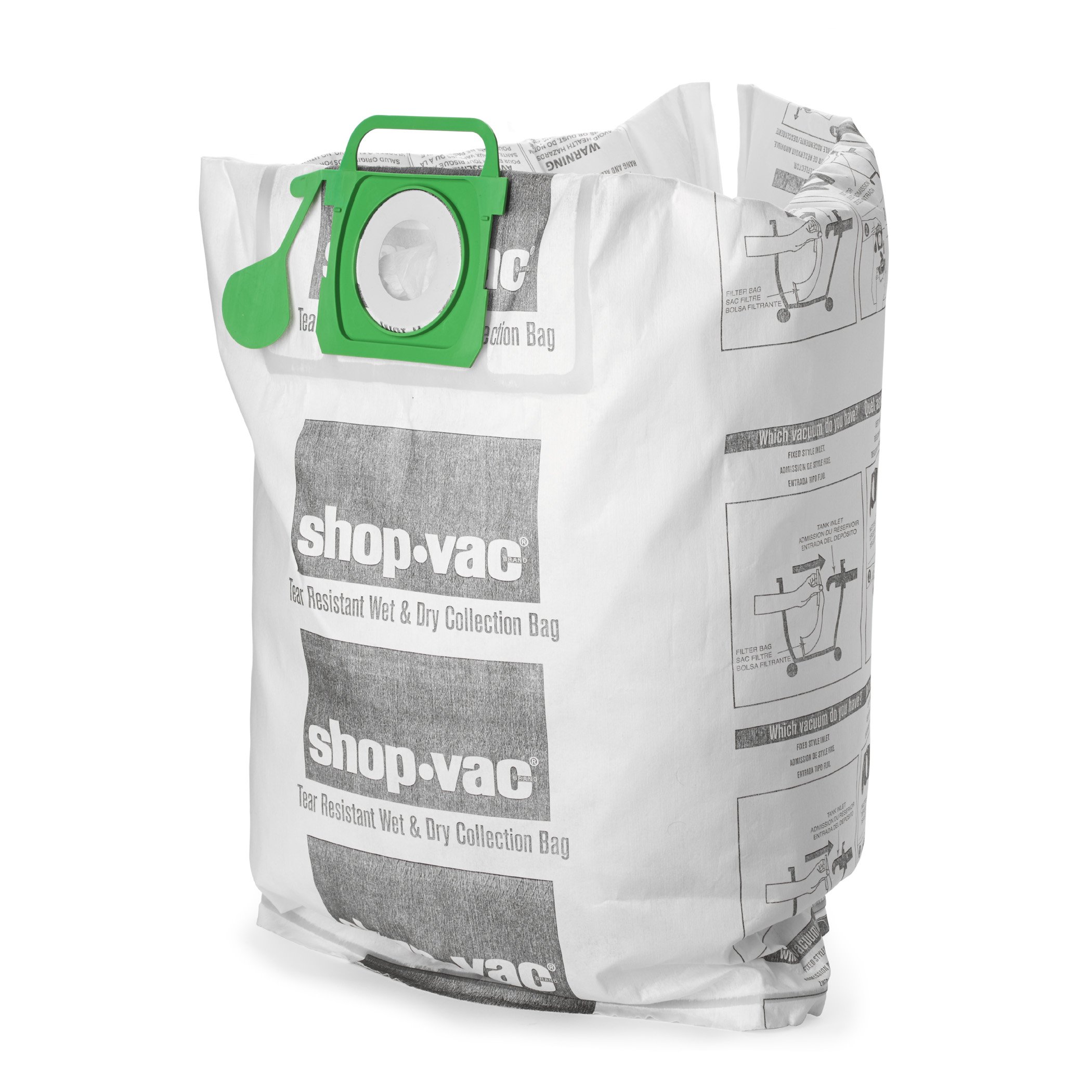 Shop-Vac 9021633 Genuine Wet/Dry Tear Resistant Collection Filter Bags, 12-20 gallon, White