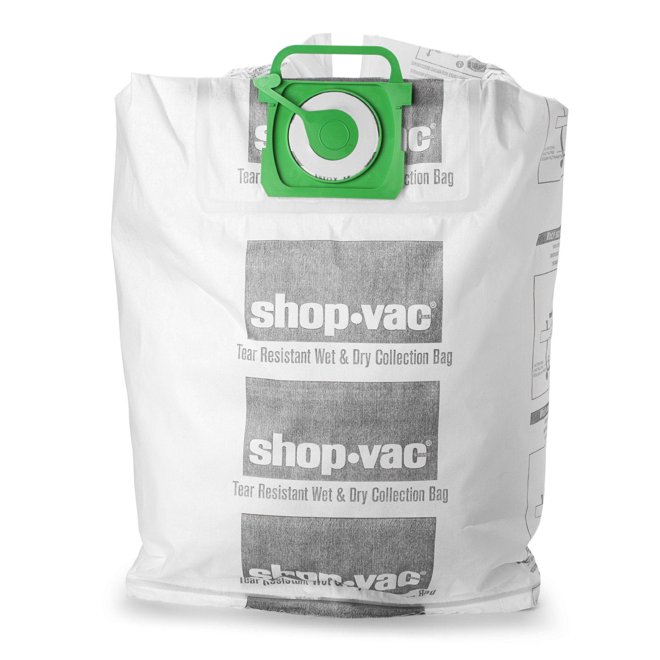 Shop-Vac 9021633 Genuine Wet/Dry Tear Resistant Collection Filter Bags, 12-20 gallon, White