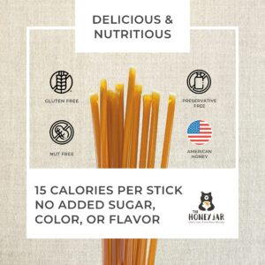 The Honey Jar Plain Raw Sticks - Pure Straws For Tea, Coffee, or a Healthy Treat - One Teaspoon of Flavored Honey Per Stick - Made In The USA with Real Honey - (100 Count)