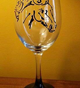 Black Stallion Horse Hand Painted Wine Glasses Set of 2