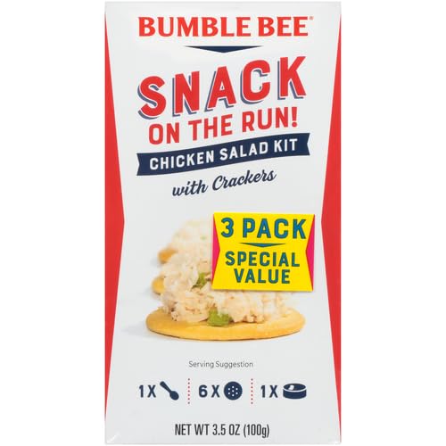 Bumble Bee Snack on the Run Chicken Salad with Crackers Kit, Ready to Eat, Spoon Included - Shelf Stable & Convenient Protein Snack, 3.5 Ounce (Pack of 3)