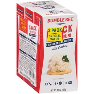 Bumble Bee Snack on the Run Chicken Salad with Crackers Kit, Ready to Eat, Spoon Included - Shelf Stable & Convenient Protein Snack, 3.5 Ounce (Pack of 3)