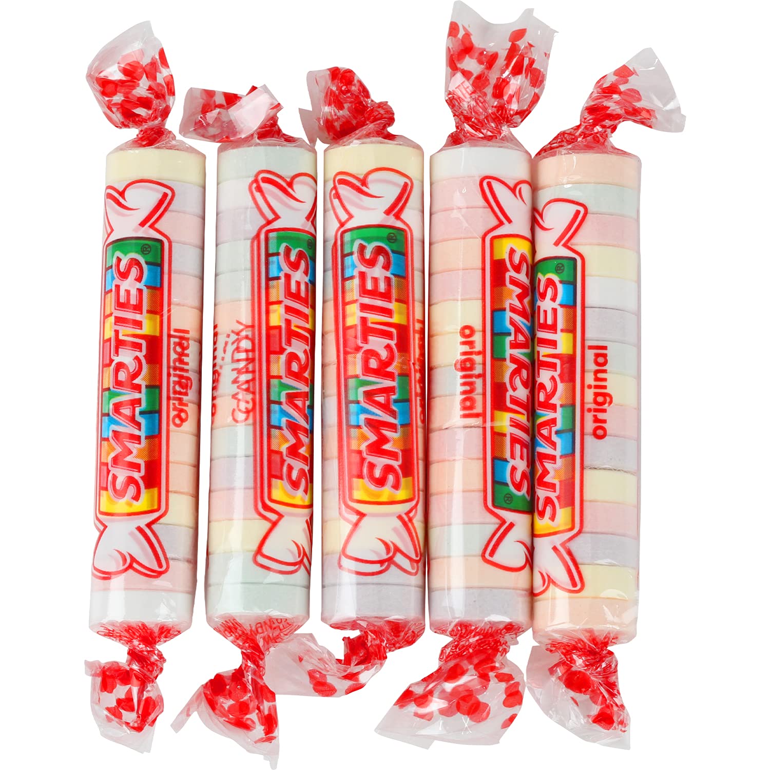 Smarties Candy - 3.2 Pounds - Parade Throws Candy Rolls - Individually Wrapped Smartee - Original Flavor - Red Bulk Candy - Goodie Bag Filler Candies - Pinata Candy