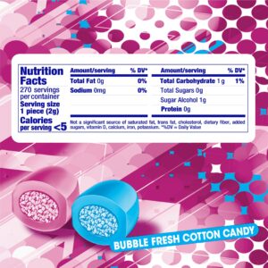 Mentos Sugar-Free Chewing Gum with Xylitol, Bubble Fresh Cotton Candy, 45 Count (Pack of 6)