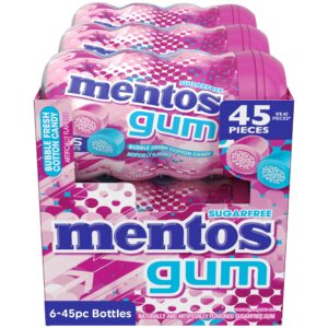 Mentos Sugar-Free Chewing Gum with Xylitol, Bubble Fresh Cotton Candy, 45 Count (Pack of 6)