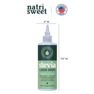 Stevia Liquid Drops, 8 Fl oz, 1823 Servings, Pure Concentrated Drops with Zero Calories & Zero Carbs, Delicious Sugar Substitute Great for Keto & Paleo Diets, by Natrisweet