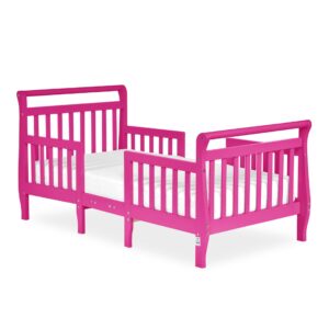 dream on me emma 3-in-1 convertible toddler bed in fuschia pink, converts to two chairs and-table, low to floor design, jpma certified, non-toxic finishes, safety rails