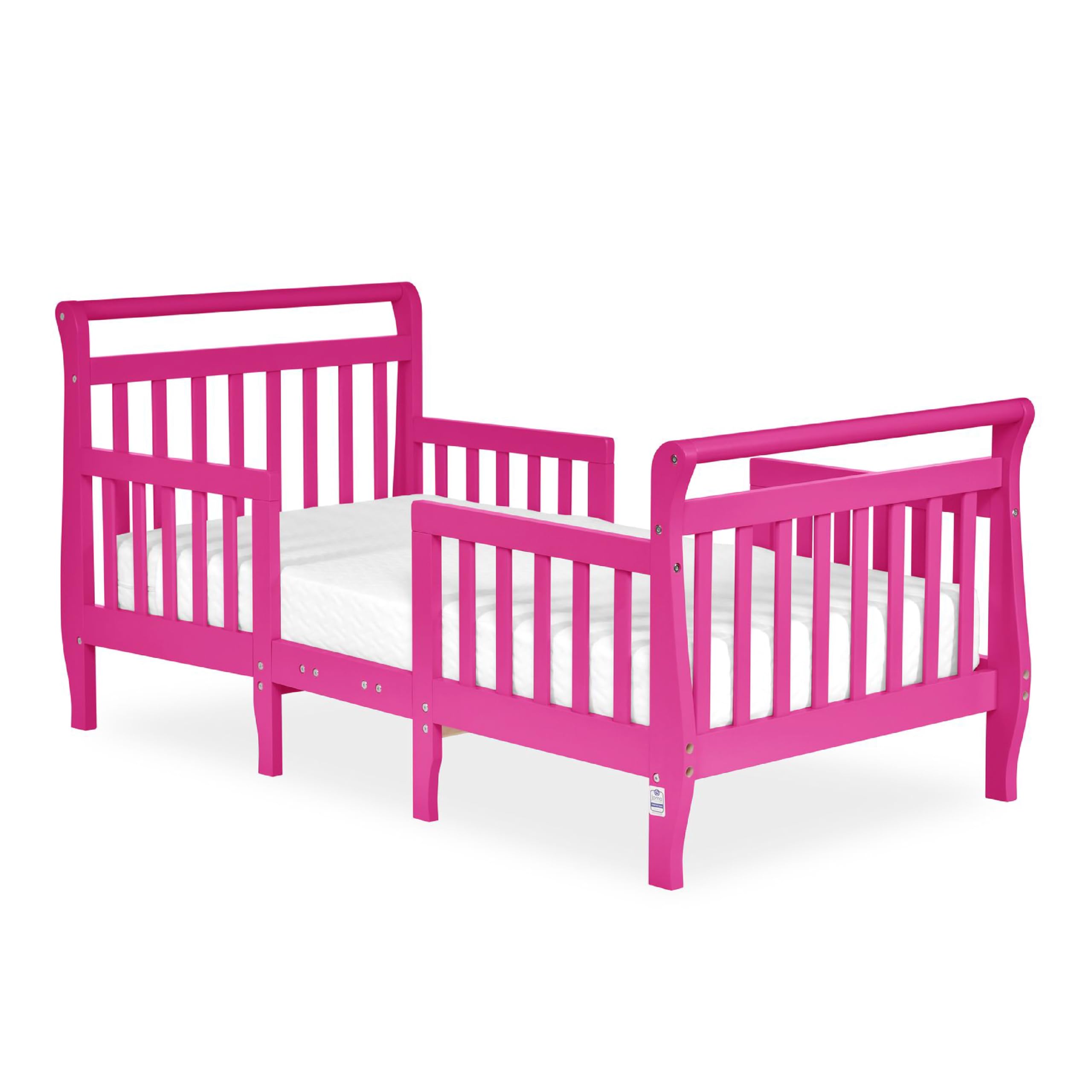 Dream On Me Emma 3-In-1 Convertible Toddler Bed In Fuschia Pink, Converts To Two Chairs And-Table, Low To Floor Design, JPMA Certified, Non-Toxic Finishes, Safety Rails