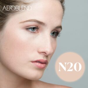 AEROBLEND Airbrush Foundation Makeup (N20) Professional, Water-Based, Buildable, Long-wearing, For all skin types, 1 oz