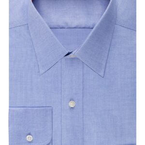 Tommy Hilfiger Men's Dress Shirt Regular Fit Non Iron Solid, Blue, 16.5" Neck 34"-35" Sleeve