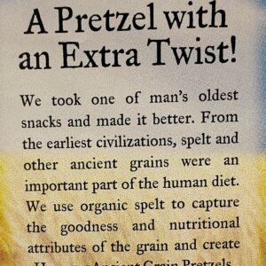 Hanover Organic Ancient Grain Spelt Sea Salt Pretzels Low Fat Cholesterol Trans Fat Free Party Snacks Resealable Container 28 oz Barrel