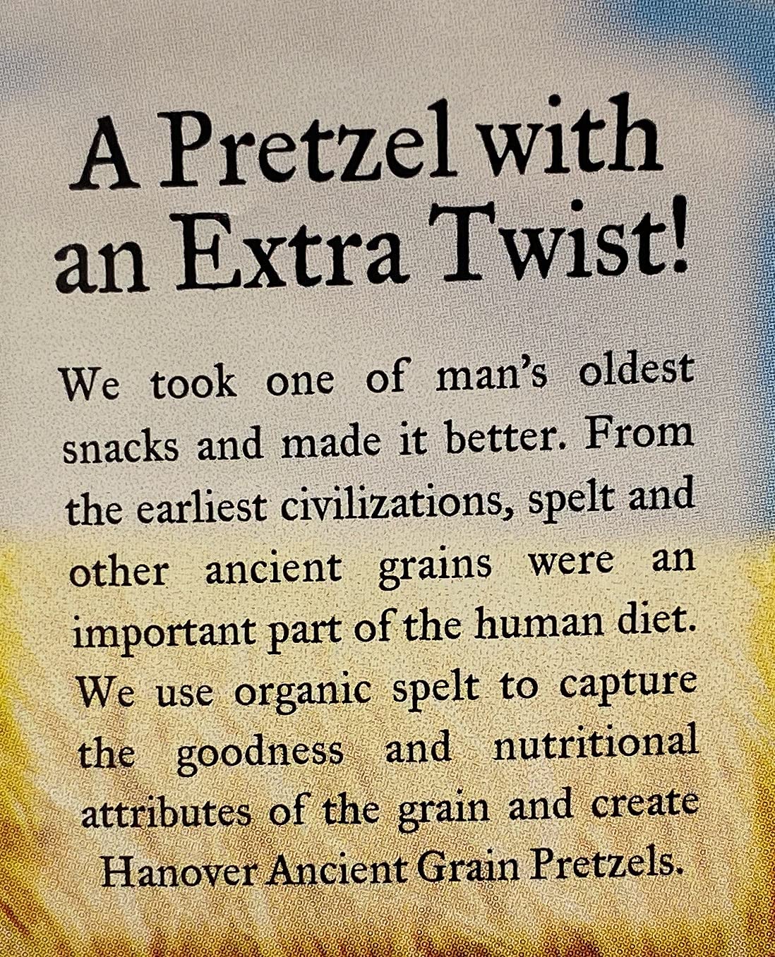 Hanover Organic Ancient Grain Spelt Sea Salt Pretzels Low Fat Cholesterol Trans Fat Free Party Snacks Resealable Container 28 oz Barrel