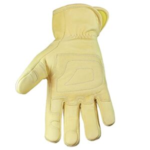 Youngstown Glove Leather Ground Utility Gloves for Men - Kevlar Lined - Cut, Puncture, Flame Resistant, Arc Rated, - Tan, Large