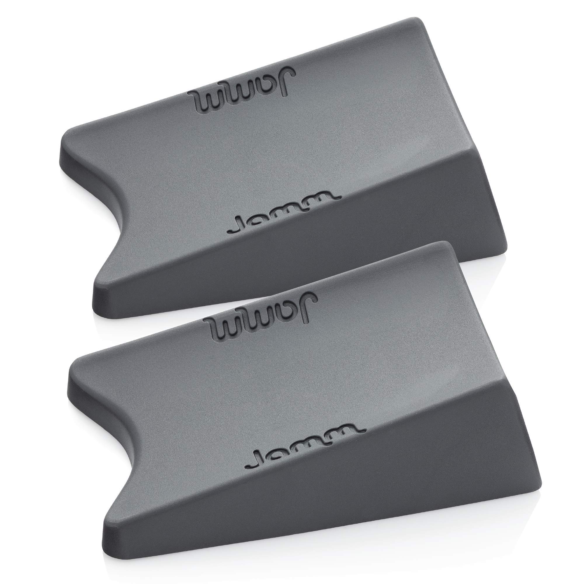 Jamm Jumbo Door Stopper | Door Stop Wedge Holds Doors Open in Both Directions | Premium Non Rubber Non Slip Hardware | Dark Grey - 2 Pack