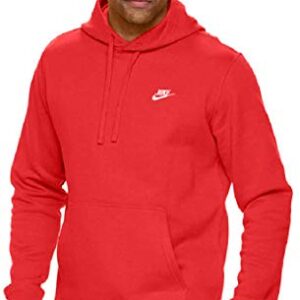 Nike Men's Sportswear Club Pullover Hoodie, University Red/University Red/White, X-Large