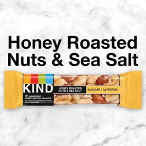 KIND Bars, Honey Roasted Nuts & Sea Salt, Gluten Free, Low Glycemic Index, 1.4oz, 12 Count