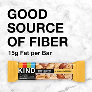 KIND Bars, Honey Roasted Nuts & Sea Salt, Gluten Free, Low Glycemic Index, 1.4oz, 12 Count