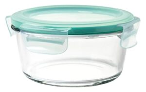 oxo good grips 4 cup smart seal leakproof glass round airtight food storage container