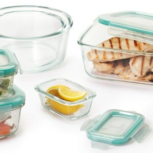 OXO Good Grips 2 Cup Smart Seal Glass Round Food Storage Container, Clear, 1 Count (Pack of 1)