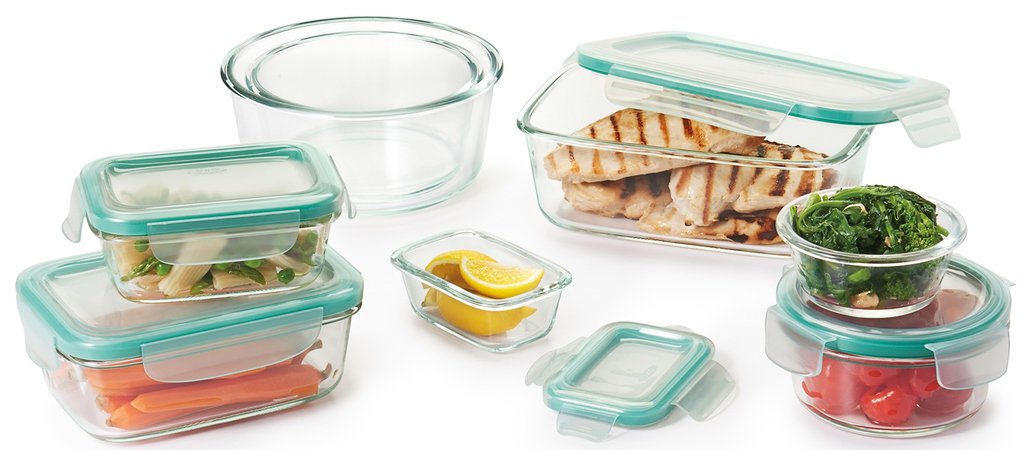 OXO Good Grips 2 Cup Smart Seal Glass Round Food Storage Container, Clear, 1 Count (Pack of 1)