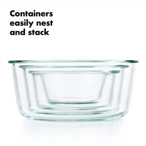 OXO Good Grips 2 Cup Smart Seal Glass Round Food Storage Container, Clear, 1 Count (Pack of 1)