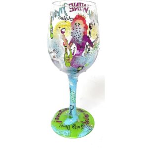 Designs by Lolita “Fairy Wine Mother” Hand-painted Artisan Wine Glass, 15 oz.