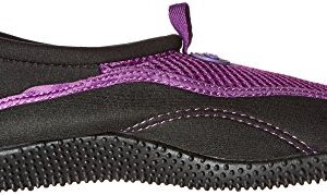 TECS Women's Aquasock Water Shoe (Purple/Black, 7)